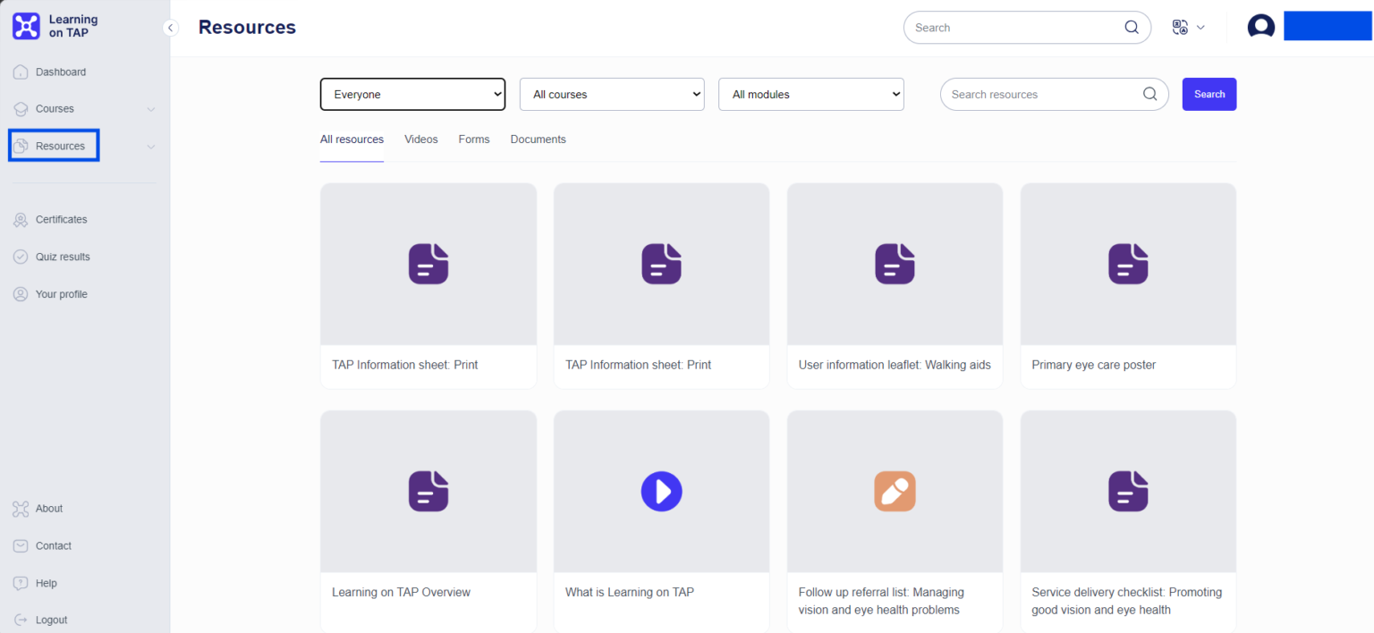 Can I download resources for use offline? – Learning on TAP